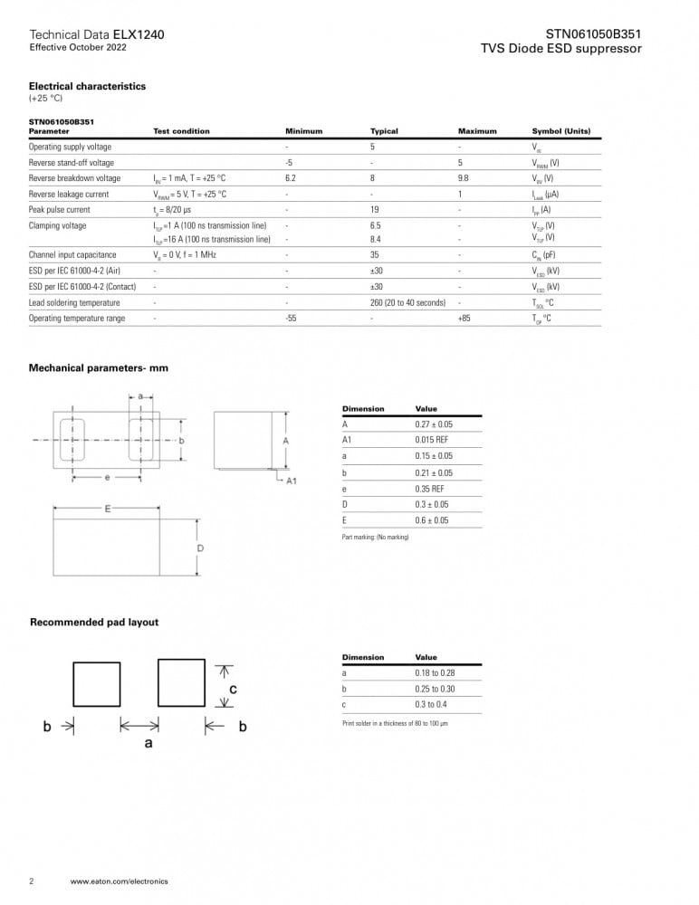STN061050B351 technical document page 2