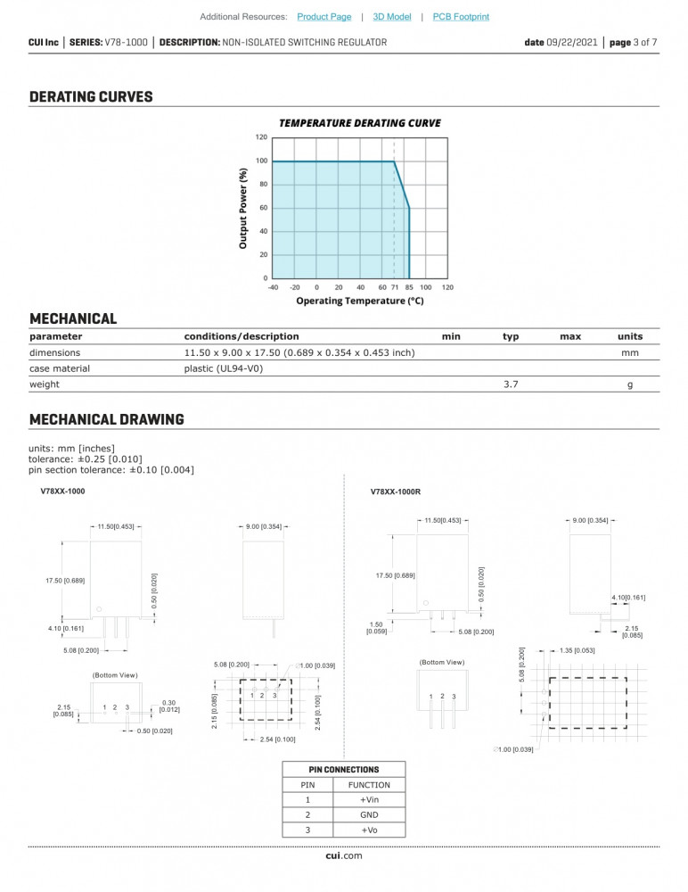 CUI V78-1000 datasheet page 3