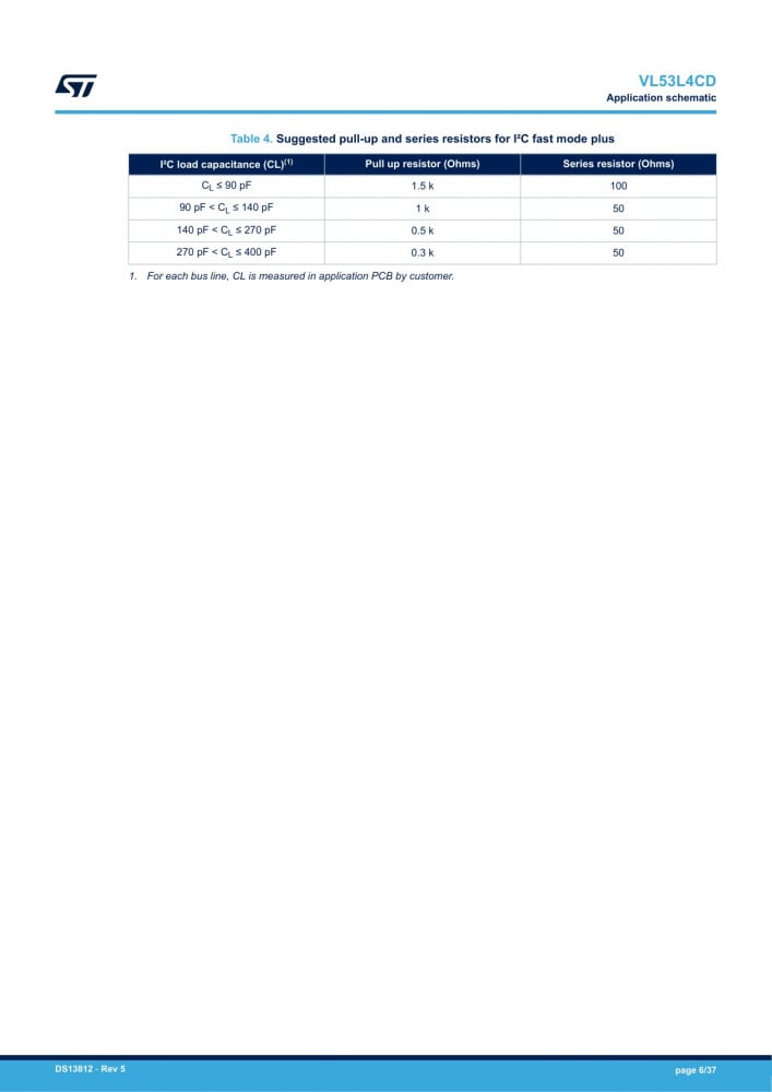 VL53L4CDV0DH/1 technical document page 6