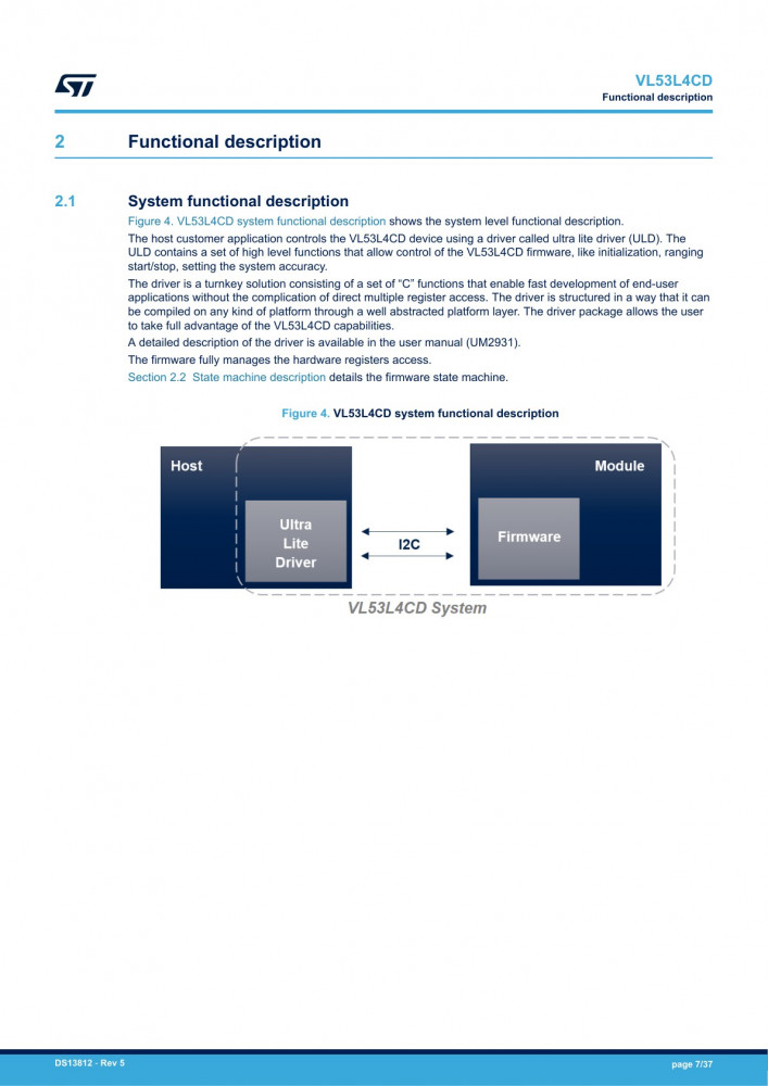 VL53L4CDV0DH/1 technical document page 7