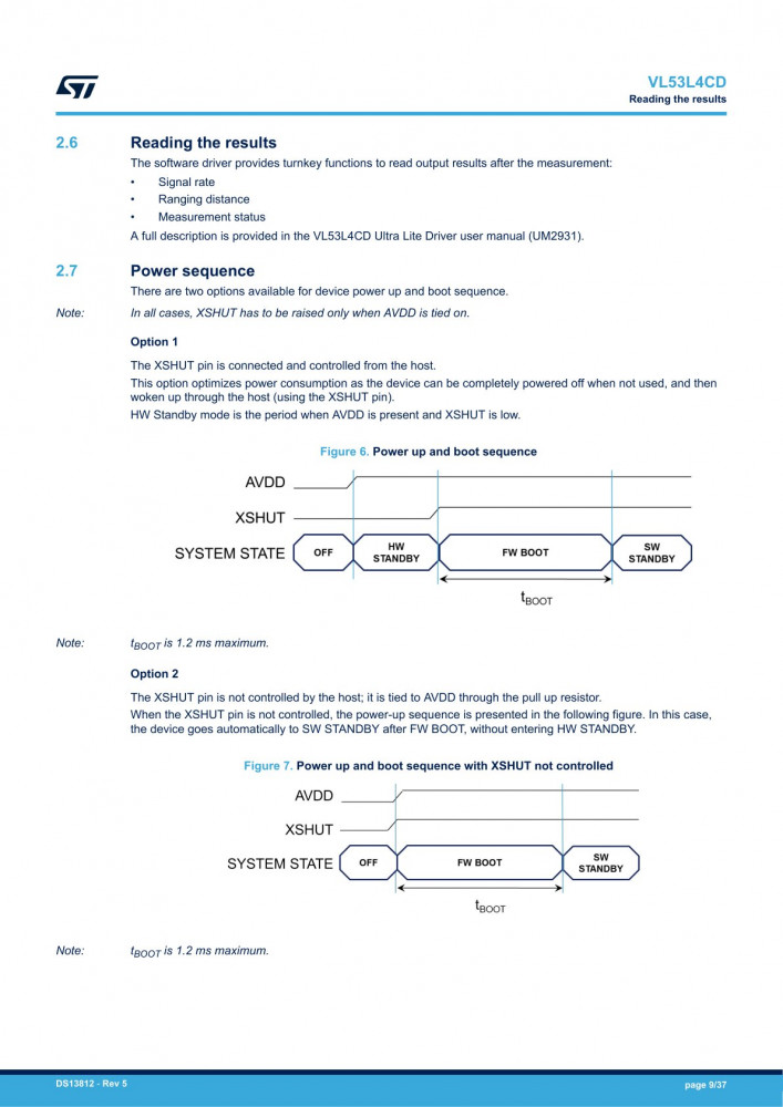 VL53L4CDV0DH/1 technical document page 9
