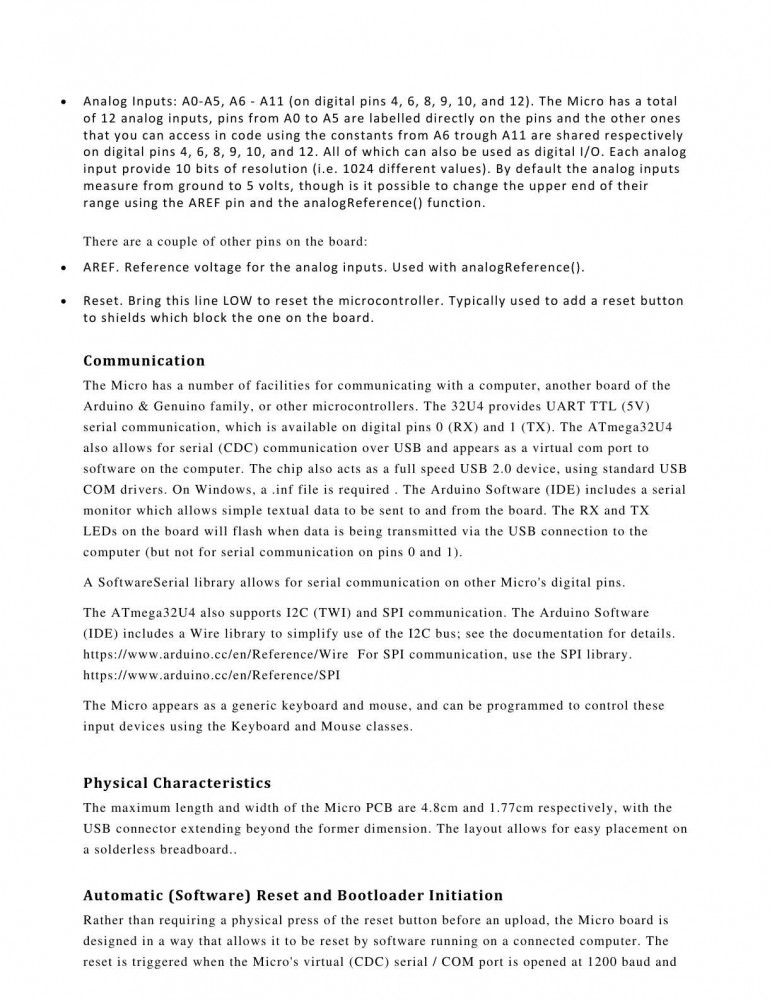Arduino Micro technical document page 5