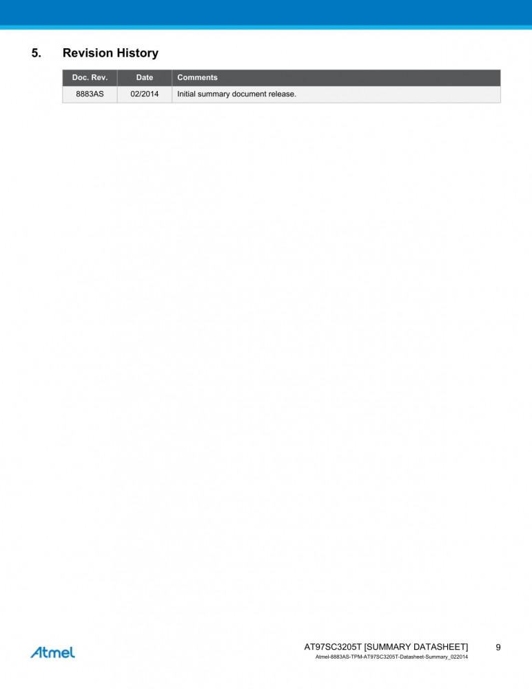 AT97SC3205T technical document page 9