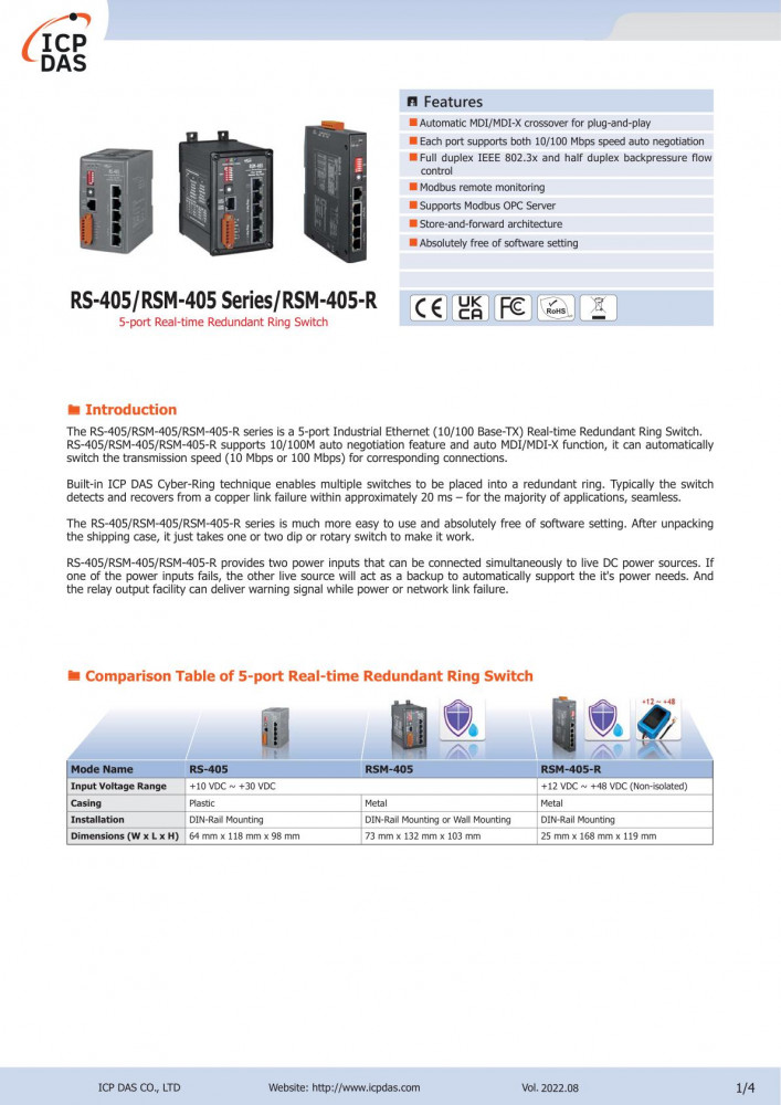 RSM-405 technical document page 1