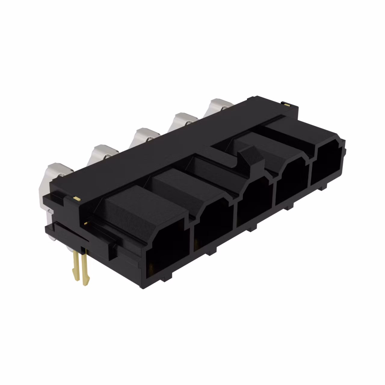Mini-Fit Sr. Right-Angle Header, 10.00mm Pitch, Single Row, 5 Circuits, 5.10mm Tail Length, for 2.36mm PCB, 0.76µm Gold (Au) Plating, with Clip for sale
