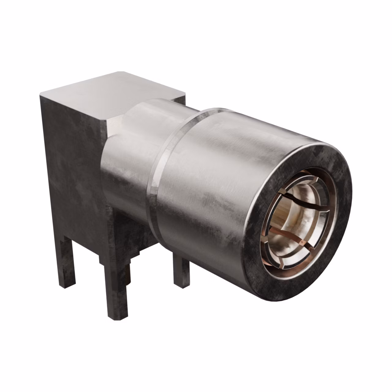 SMB Plug, Right-Angle, PCB Receptacle, Through Hole, Brass Body, Nickel (Ni) Plated, Air Dielectric, Tray, 75 Ohms for sale