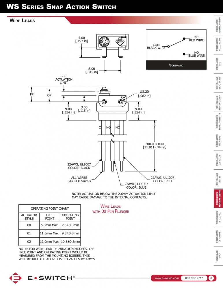 WS Series datasheet page 8