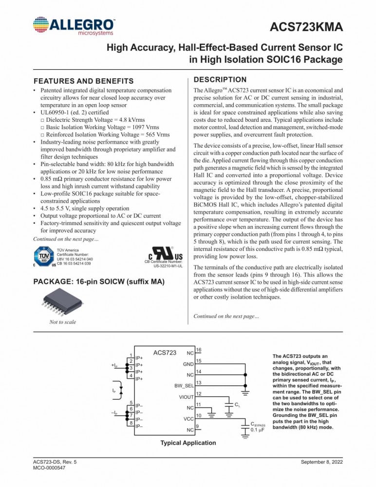 ACS723 datasheet page 1