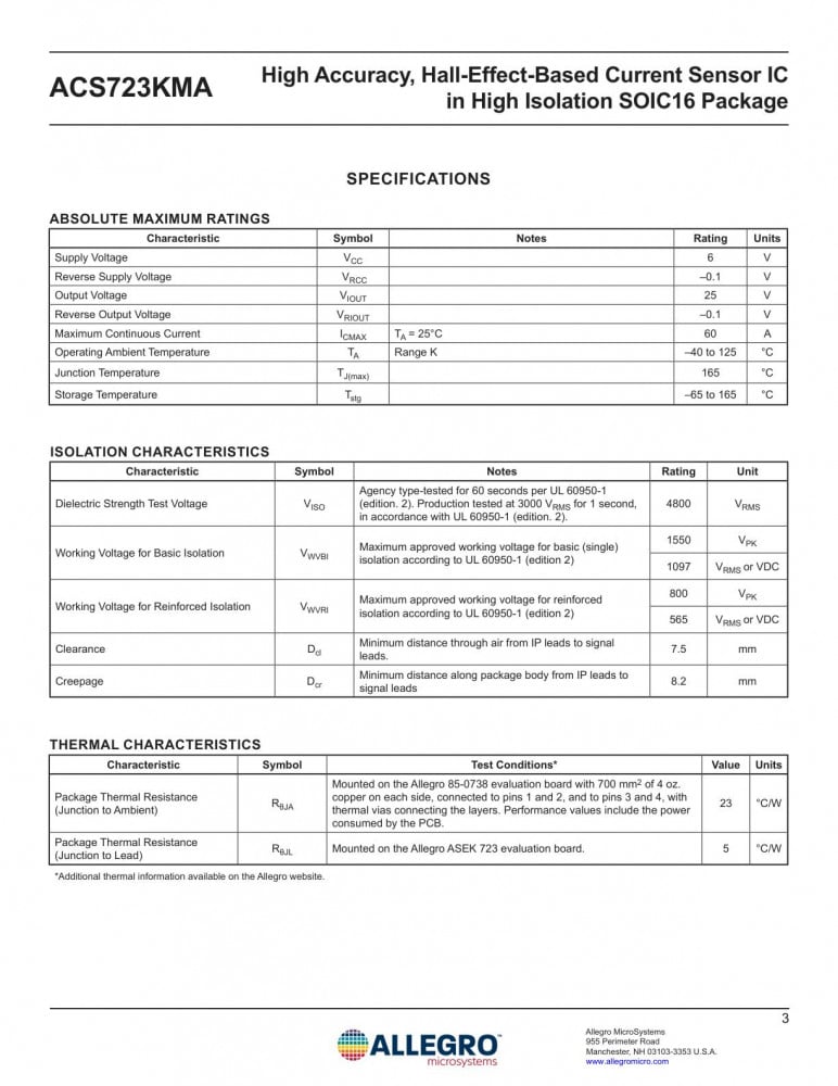 ACS723 datasheet page 3