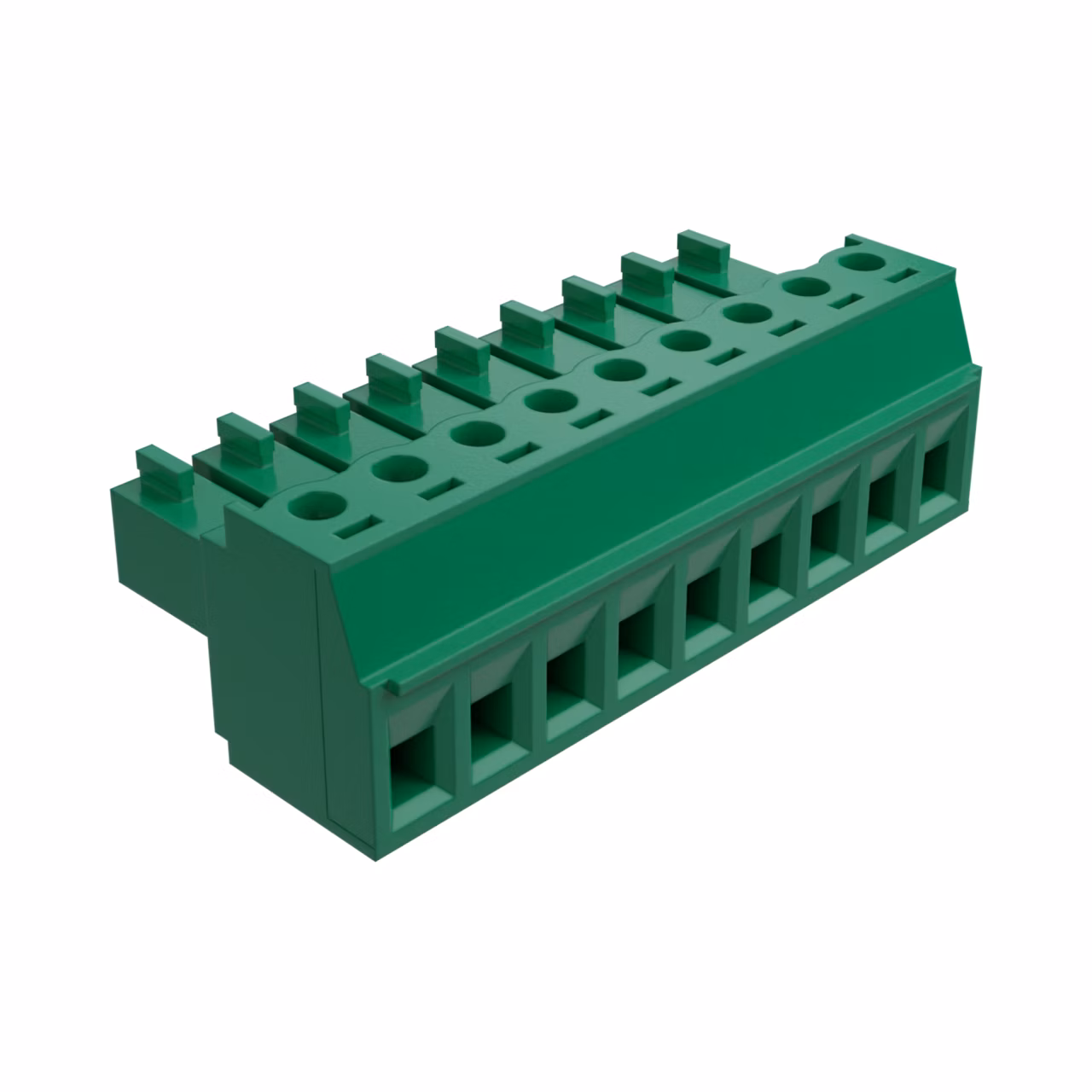 3.81mm Pitch Eurostyle Horizontal Plug, with Standard Imprinting, Green Housing, 9 Circuits for sale