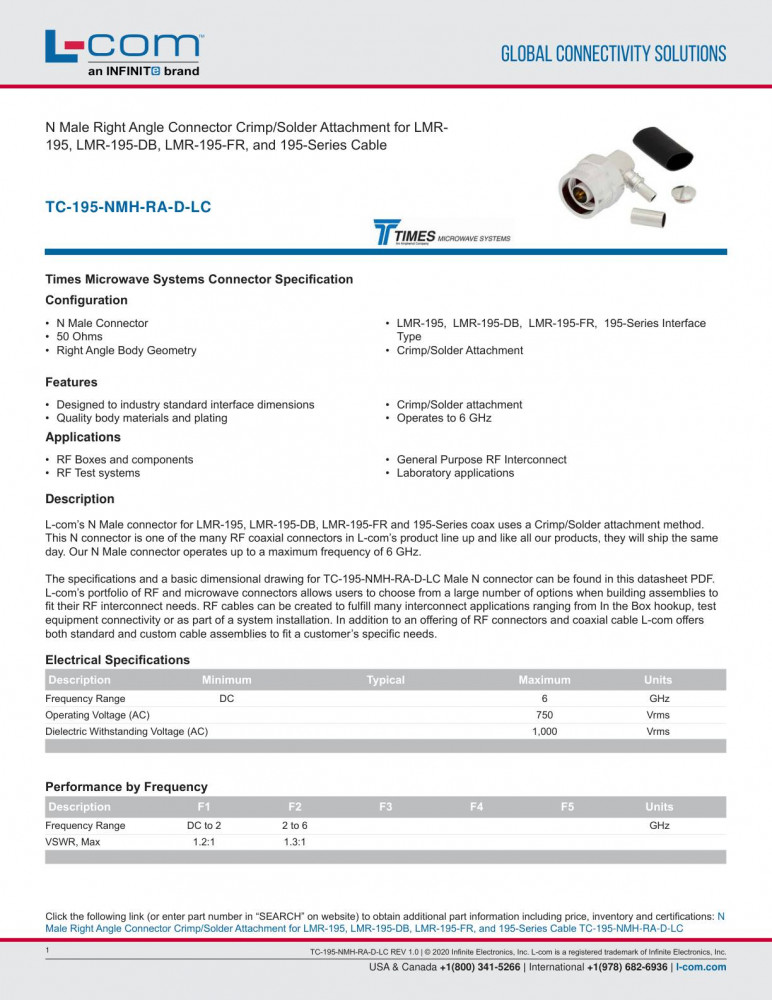 TC-195-NMH-RA-D-LC datasheet page 1