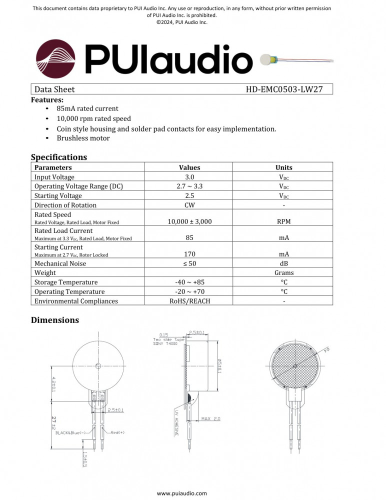 HD-EMC0503-LW27 datasheet page 1
