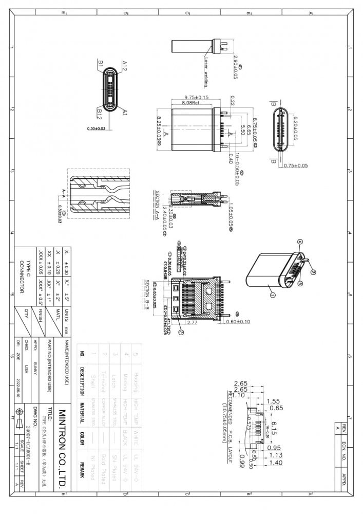 MINTRON 24007-UCAM001-N technical document preview