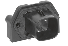 MX150L 6 Circuit Rear Mount Flange Plug for 16-14 AWG Wire, with Gasket, Black