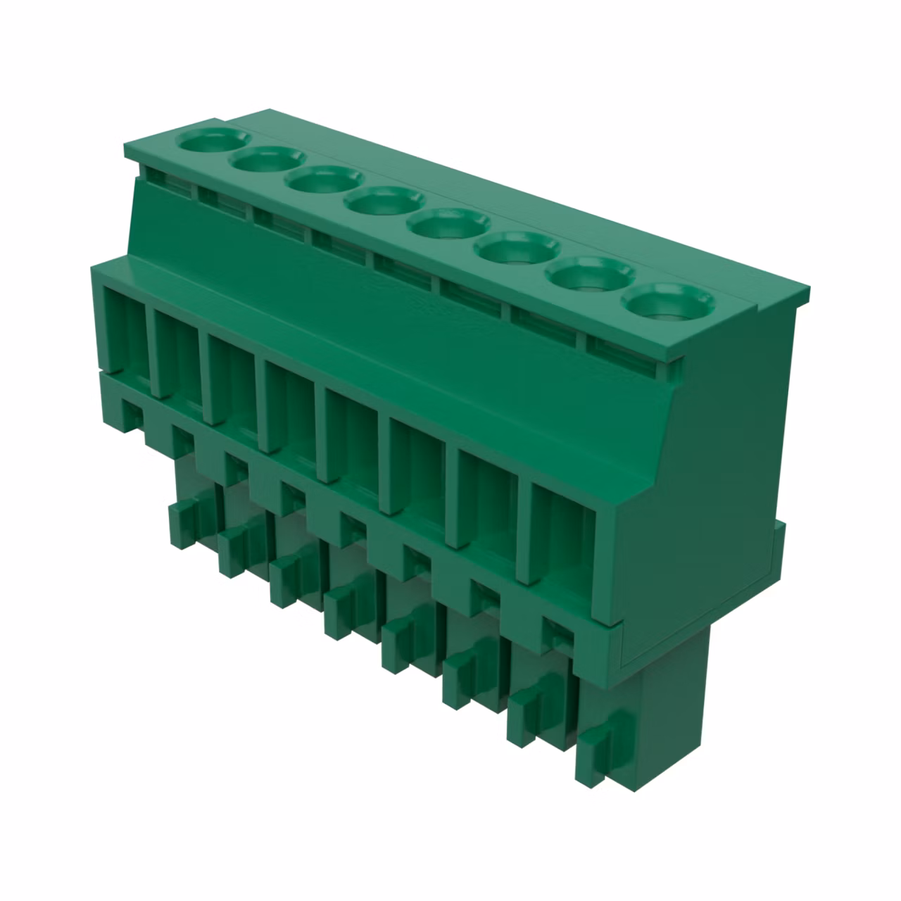3.50mm Pitch Eurostyle Vertical Plug, Front Wire Entry, Green Housing, Gold (Au) Plated, 8 Circuits for sale