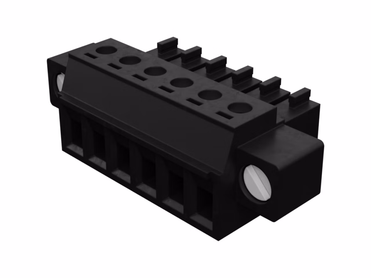 3.81mm Pitch Eurostyle Horizontal Plug, with Retention Screws and Standard Imprinting, Gold (Au) Plated, Black, 6 Circuits for sale