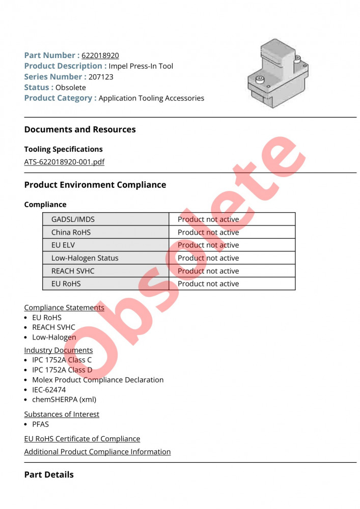 Tooling specification document page 1