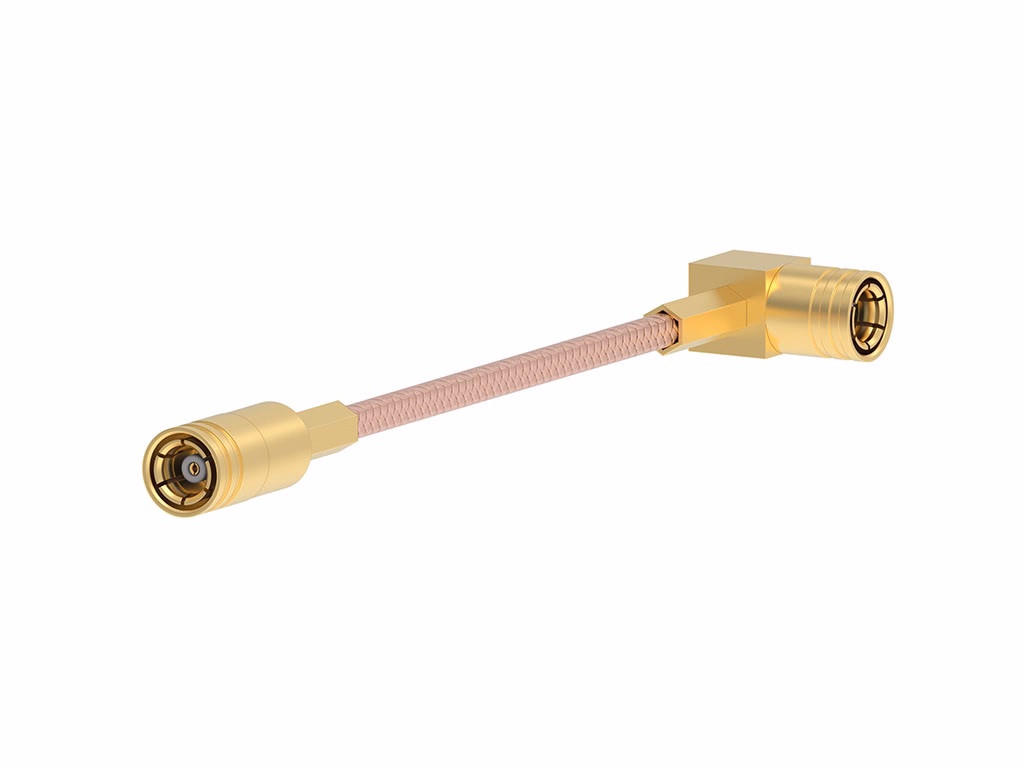 SMA Straight Plug RP to SMA Right-Angle Plug on RG-316 Cable, 117.30mm Length, 50 Ohms