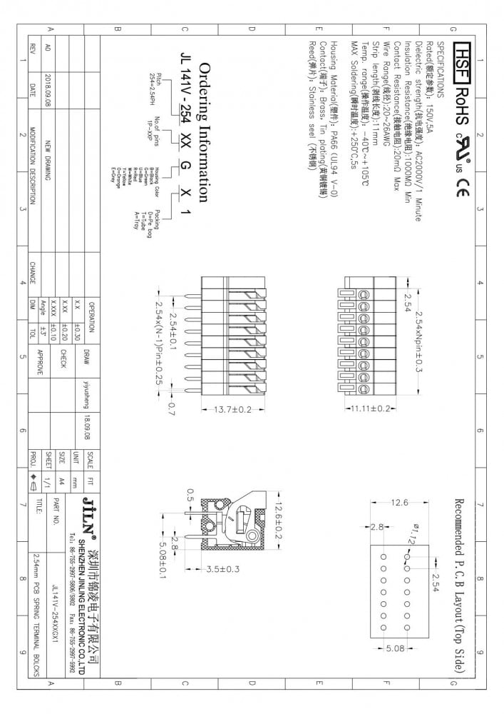 JILN JL141V-25404GA1 Wire to Board Connector index 1