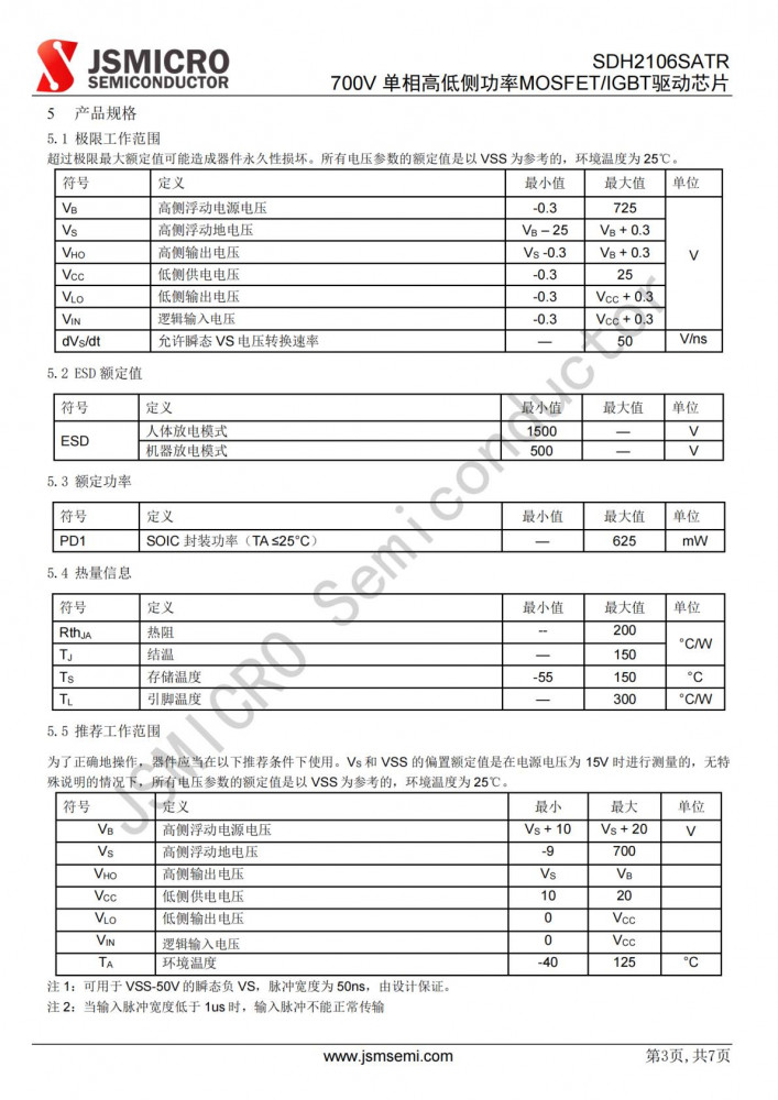 SDH2106SATR datasheet page 3
