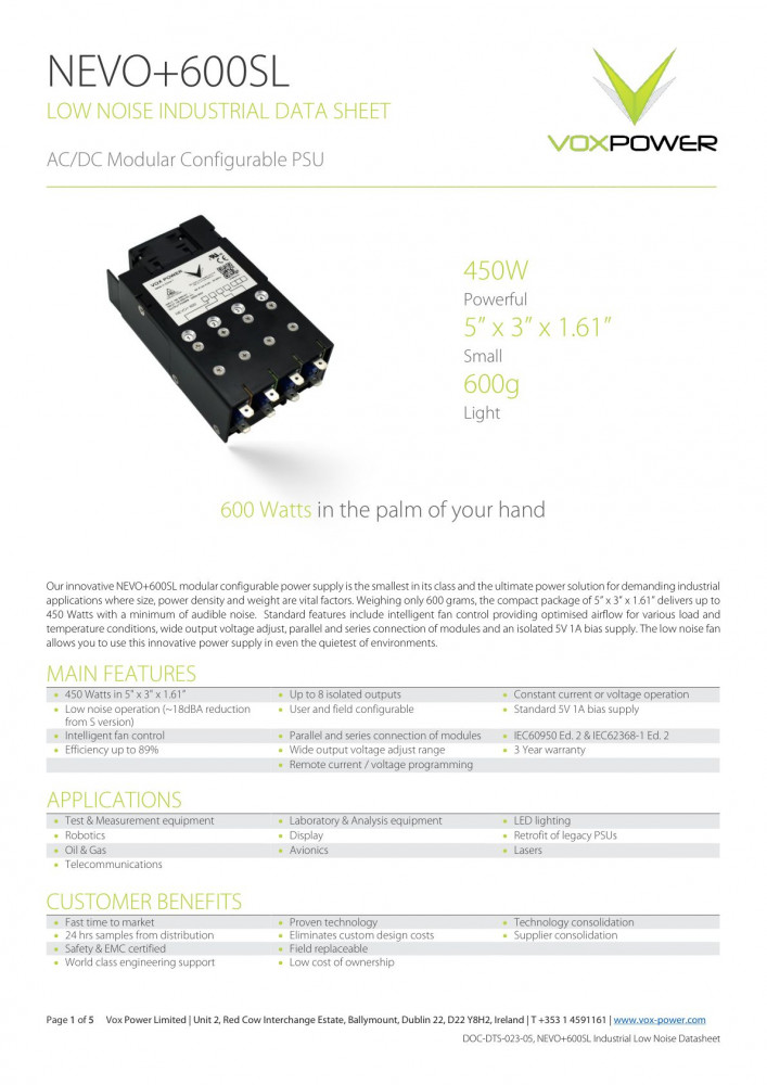 NEVO+600SL datasheet page 1
