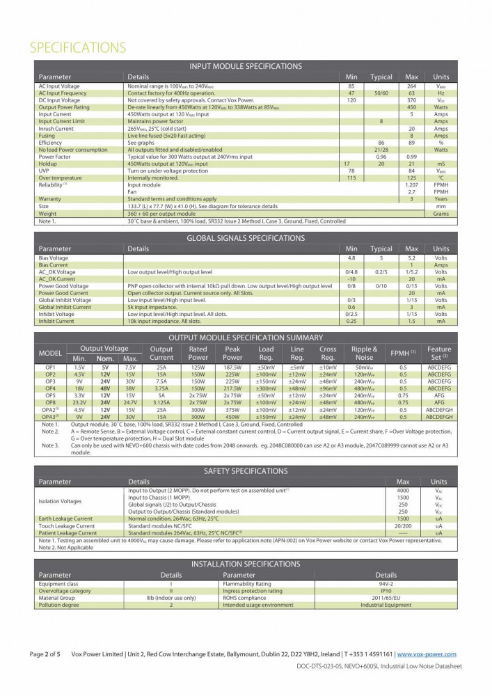 NEVO+600SL datasheet page 2