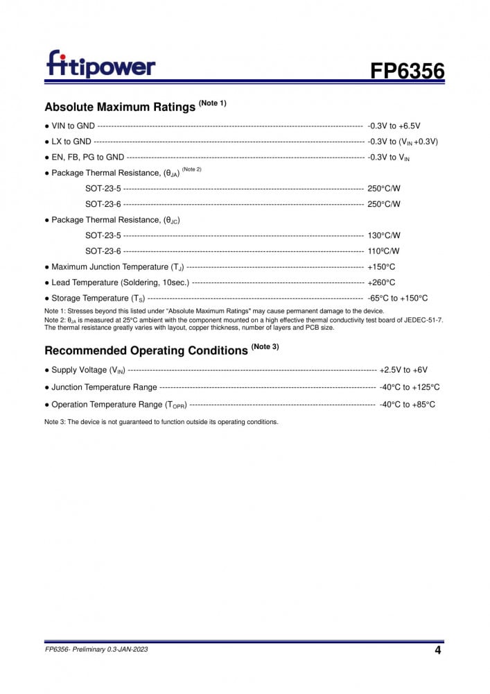 FP6356S5 datasheet page 4