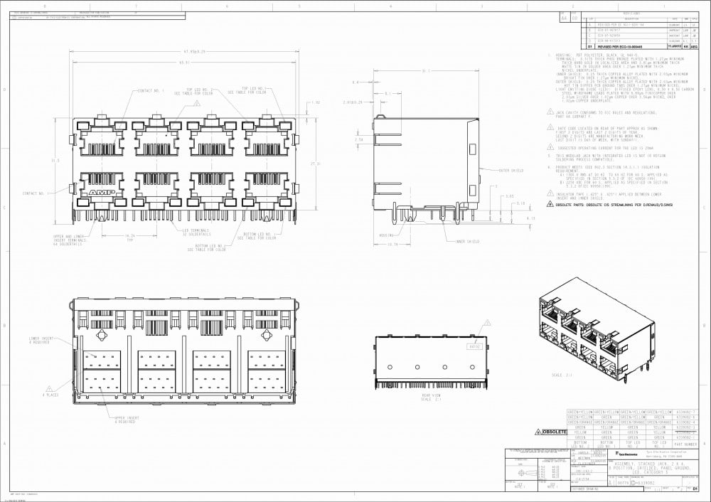 TE Connectivity 6339082-3 controlled drawing sheet 1