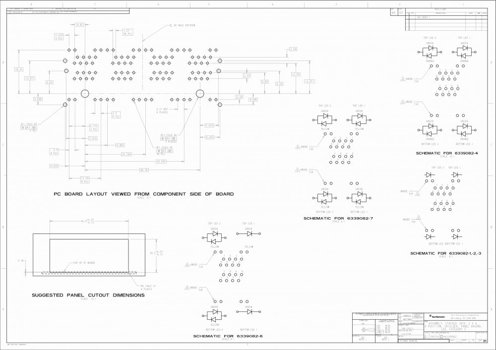 TE Connectivity 6339082-3 controlled drawing sheet 2