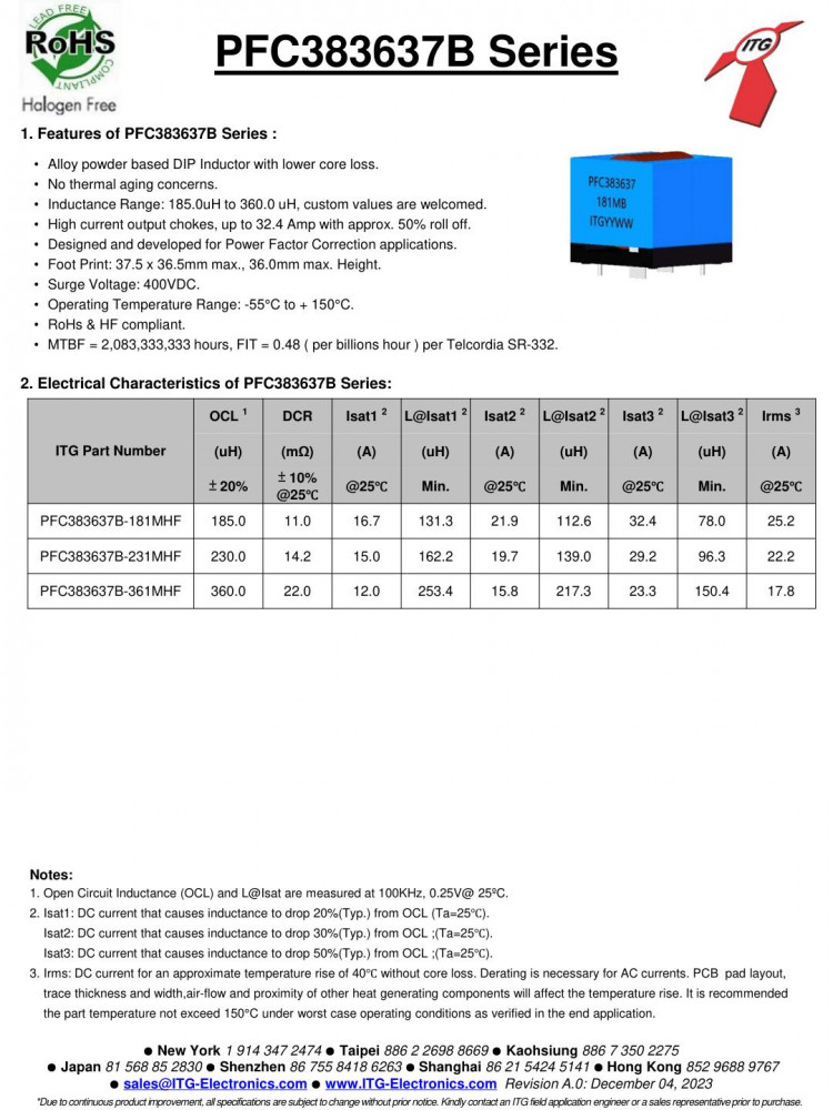 PFC383637B technical documentation, page 1