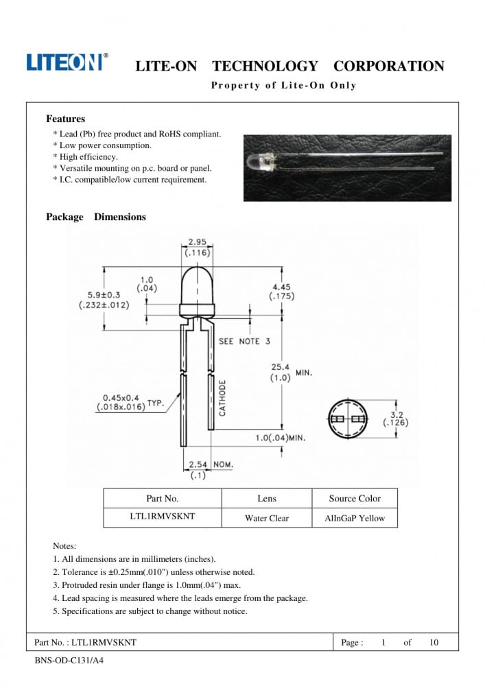 LTL1RMVSKNT datasheet page 2