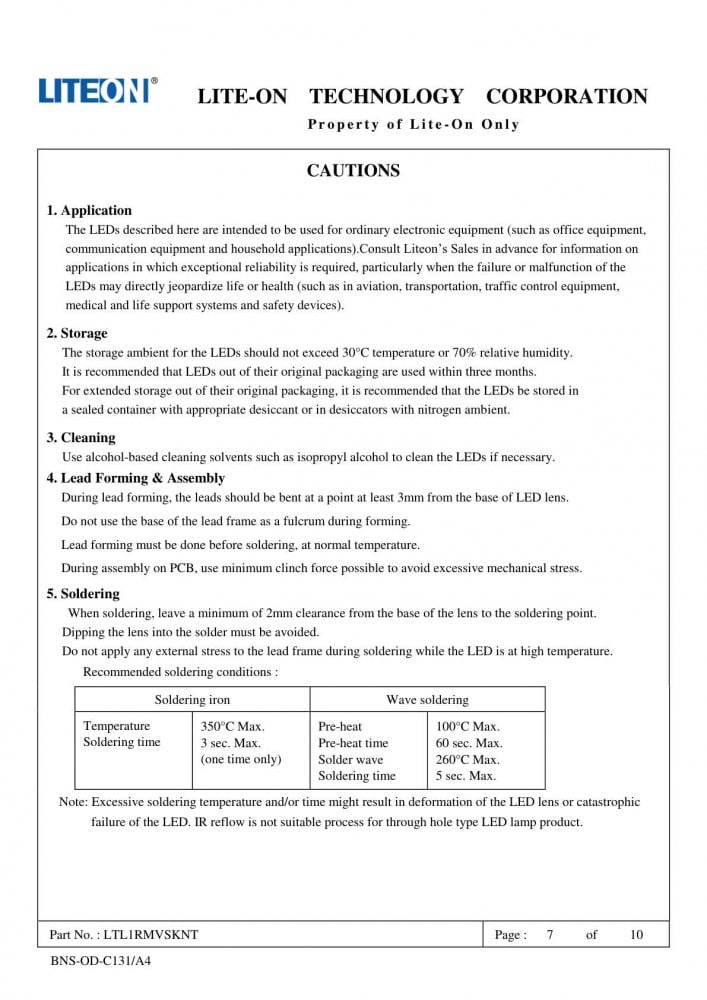 LTL1RMVSKNT datasheet page 8