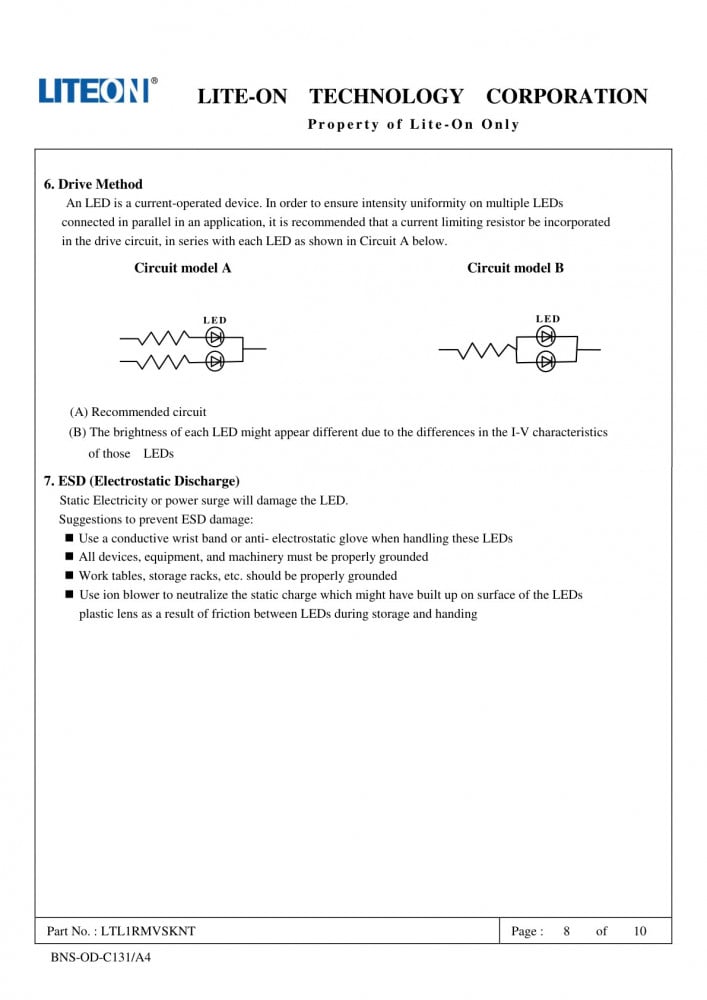 LTL1RMVSKNT datasheet page 9