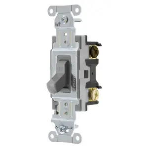Switches and Lighting Controls, Toggle Switch, Commercial Grade, Double Pole, 20A 120/277V AC, Back and Side Wired, Brown
