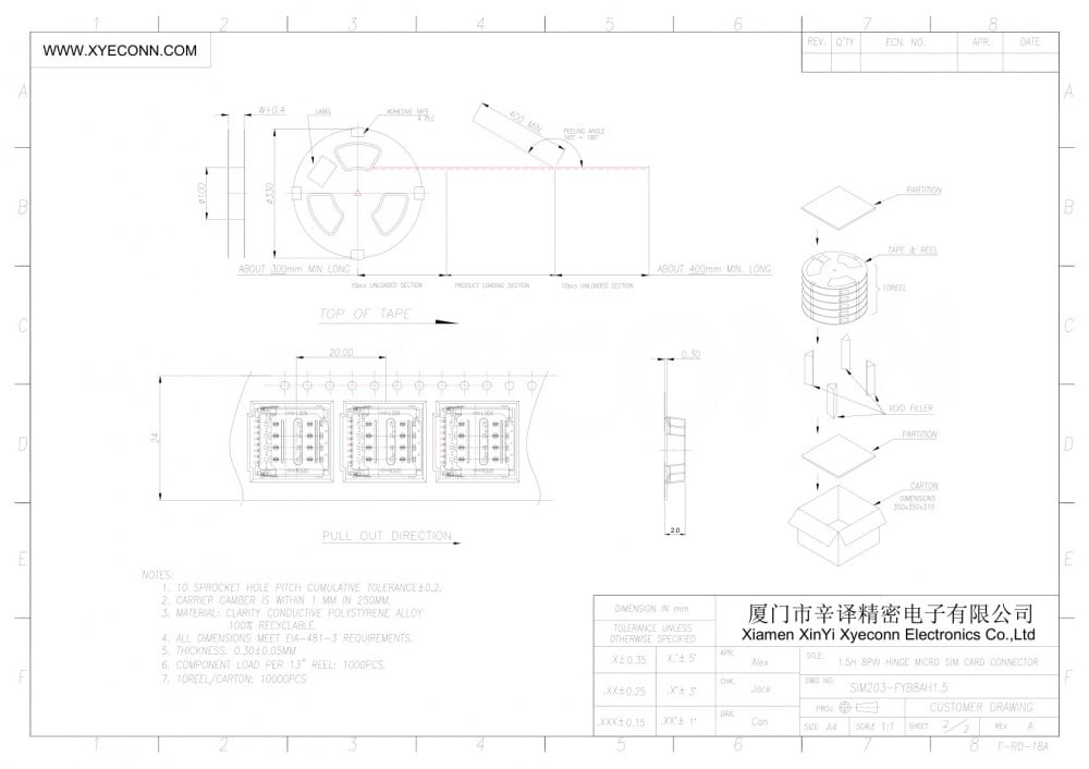 SIM203-FYB8AH1.5 technical drawing sheet 2