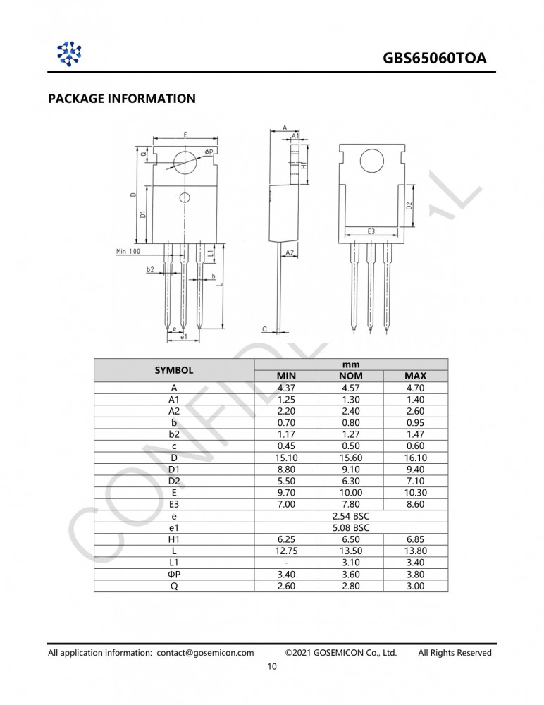 GBS65060TOA datasheet page 10