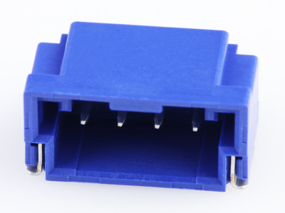 DuraClik Wire-to-Board Header, Single Row, Right-Angle, 4 Circuits, Tin (Sn) Plating, Blue for sale