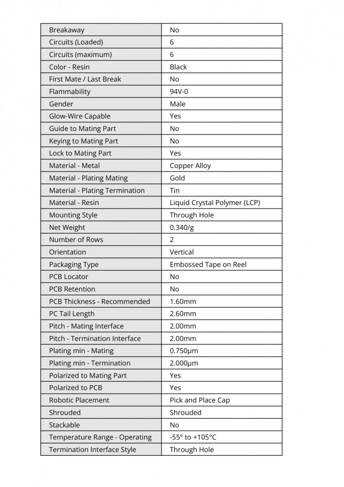 MOLEX 151117 product specification page 3