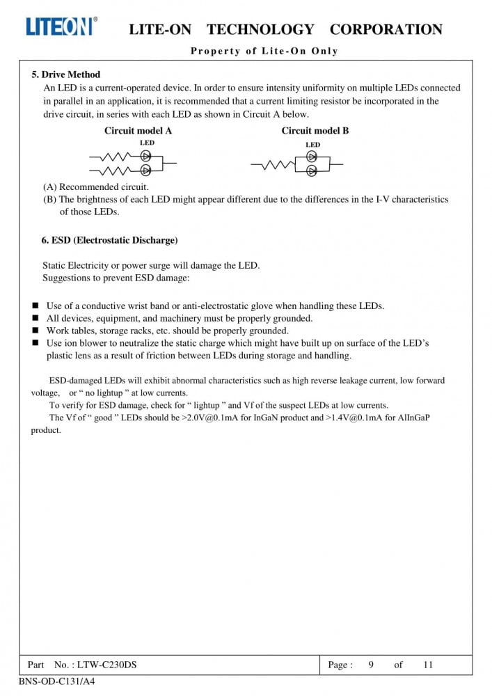 LTW-C230DS datasheet page 10