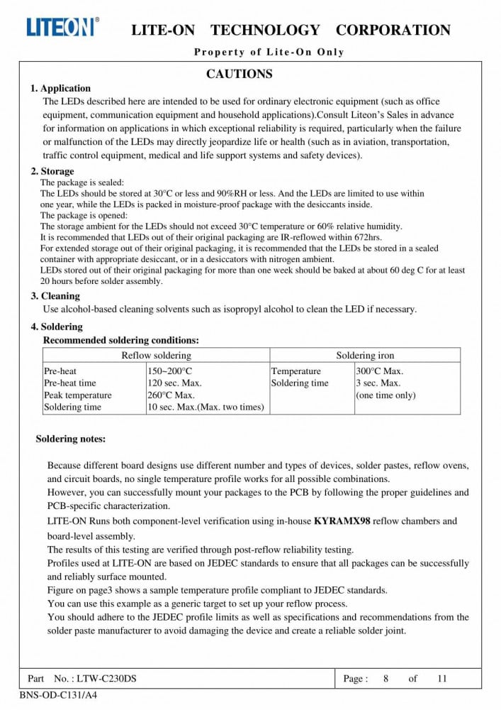 LTW-C230DS datasheet page 9