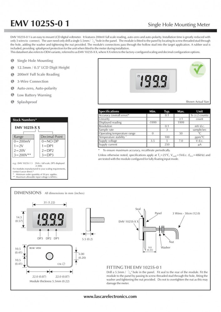 EMV 1025S-01 technical document page 1