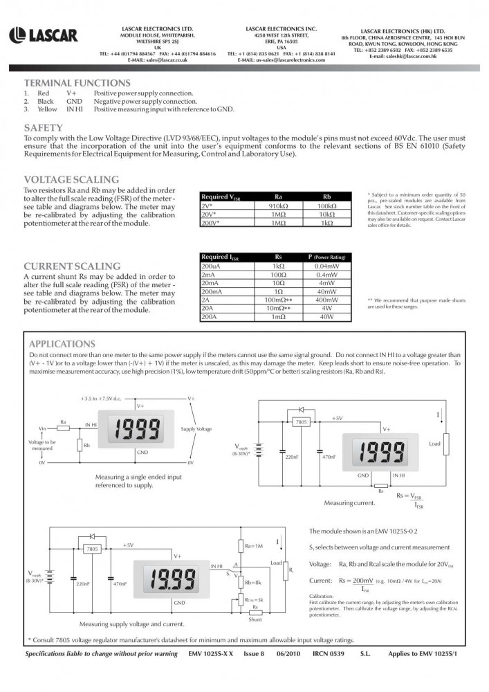 EMV 1025S-01 technical document page 2