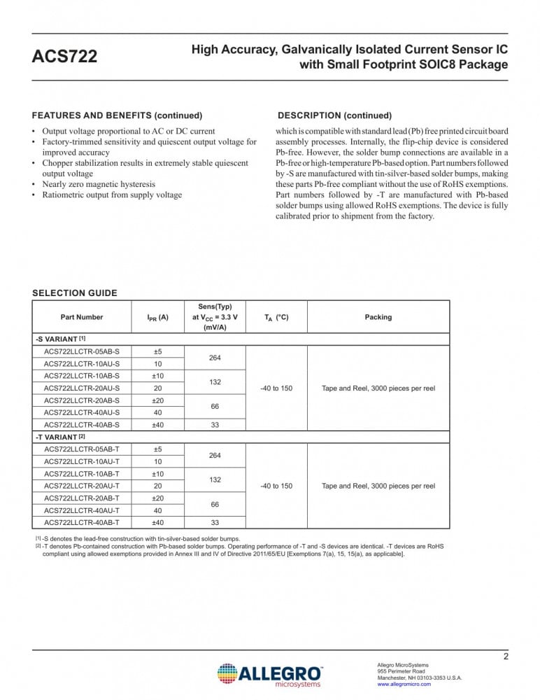 ACS722 datasheet page 2