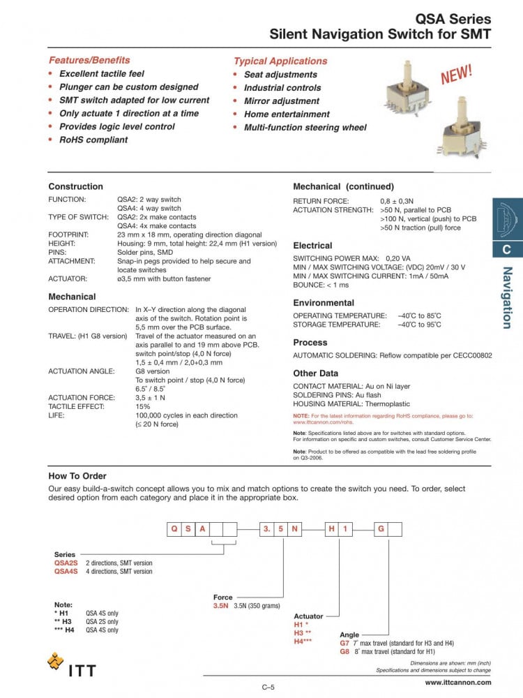 QSA series technical document page 1