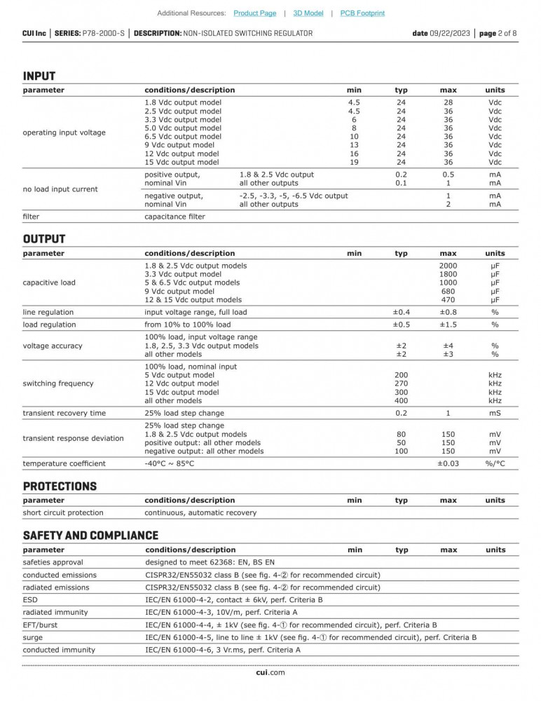 CUI P78X2-2000-S datasheet page 2