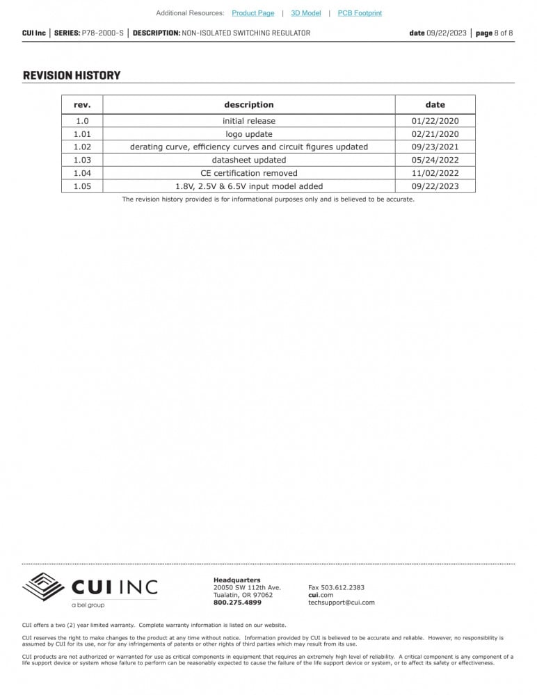 CUI P78X2-2000-S datasheet page 8