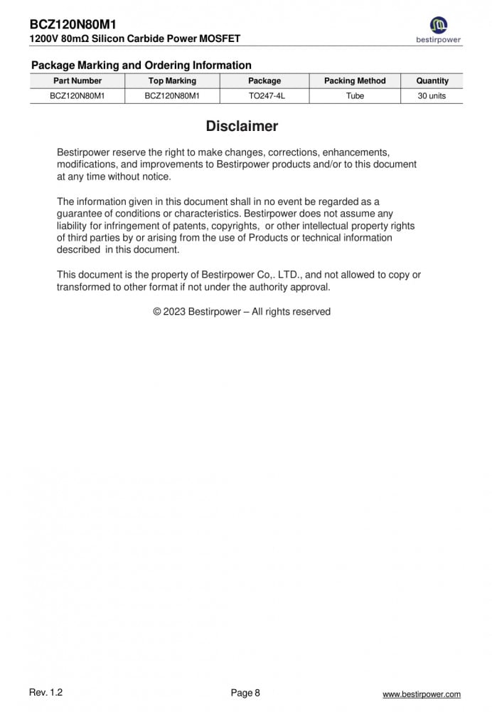 BCZ120N80M1 datasheet page 8