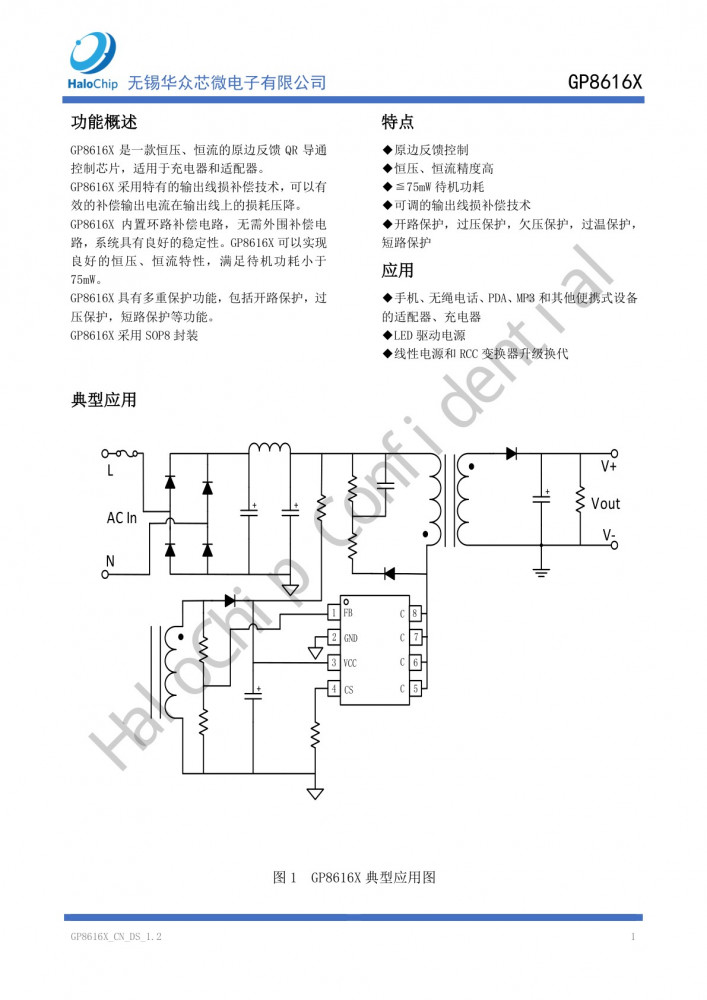 GP8616E datasheet page 1