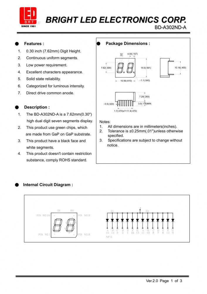 BD-A302ND-A product document page 1