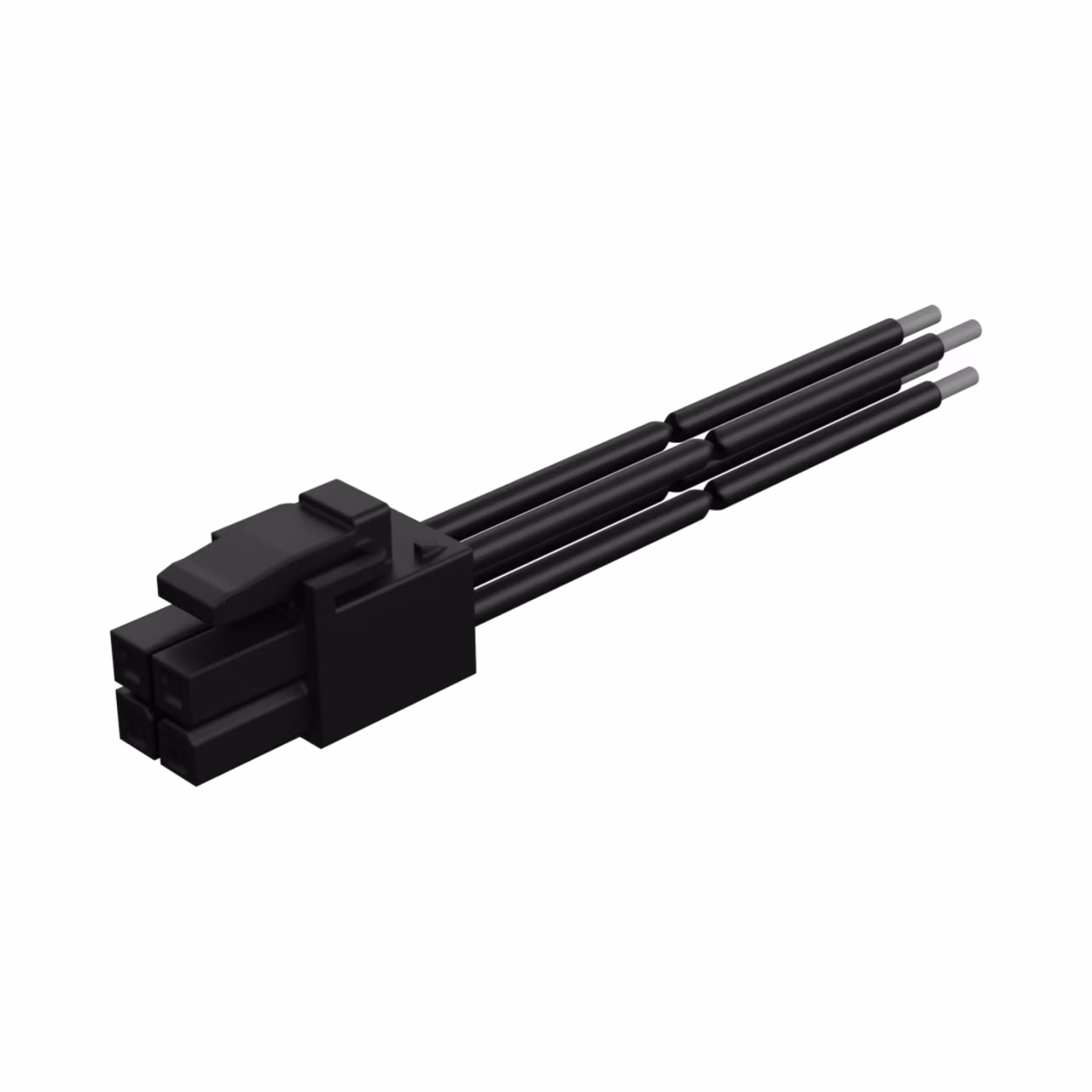 Mini-Fit Max-to-Pigtail Off-the-Shelf (OTS) Cable Assembly, Dual Row, Matte Tin (Sn) Plating, 4 Circuits, 600.00mm Length, Black for sale
